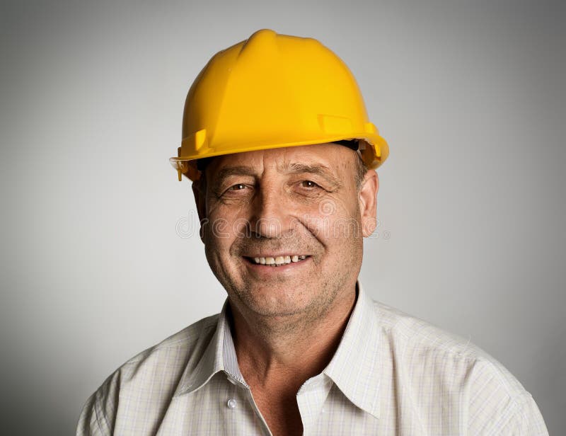 Engineer in helmet stock image. Image of repairman, person - 49136349