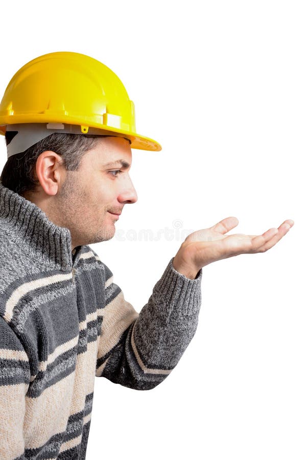 Engineer with a Helmet on His Head Stock Image - Image of business ...