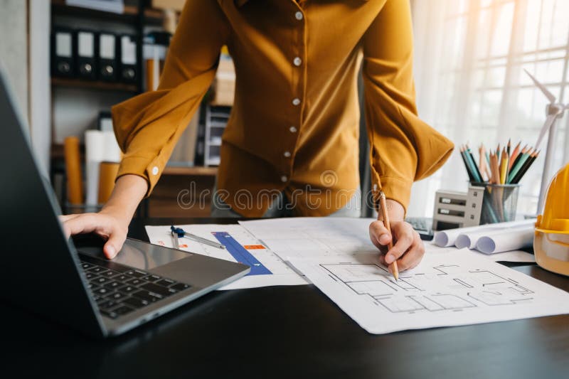 Engineer in Helmet for Workers Security on Office Buildings and ...