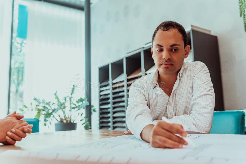 Engineer are Helping To Design Work on Blueprints, Engineer People ...