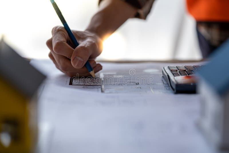 Engineer are Helping To Design Work on Blueprints, Engineer People ...