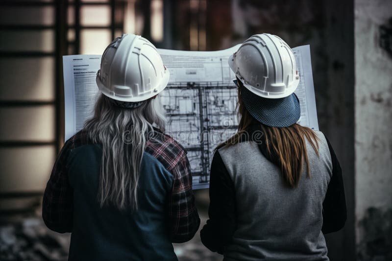 Engineer Holding a Construction Plan Stock Illustration - Illustration ...