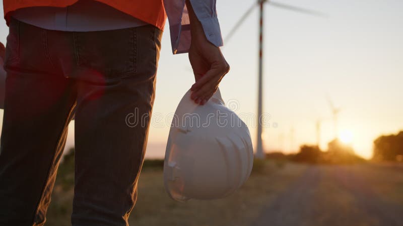 Engineer Holding Helmet and Map in His Hands Stock Footage - Video of ...