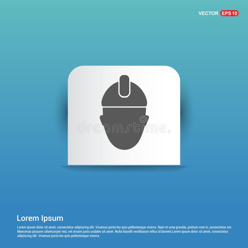 Engineer Icon - Blue Sticker Button Stock Vector - Illustration of ...