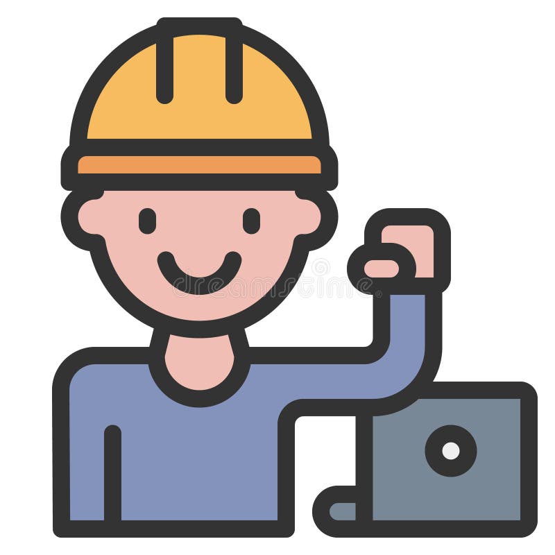 Engineer Icon Line Color Vector Illustration Stock Vector ...