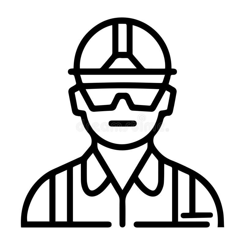 Engineer Icon or Modern Line Symbol. Vector Line Art and Icon Design ...