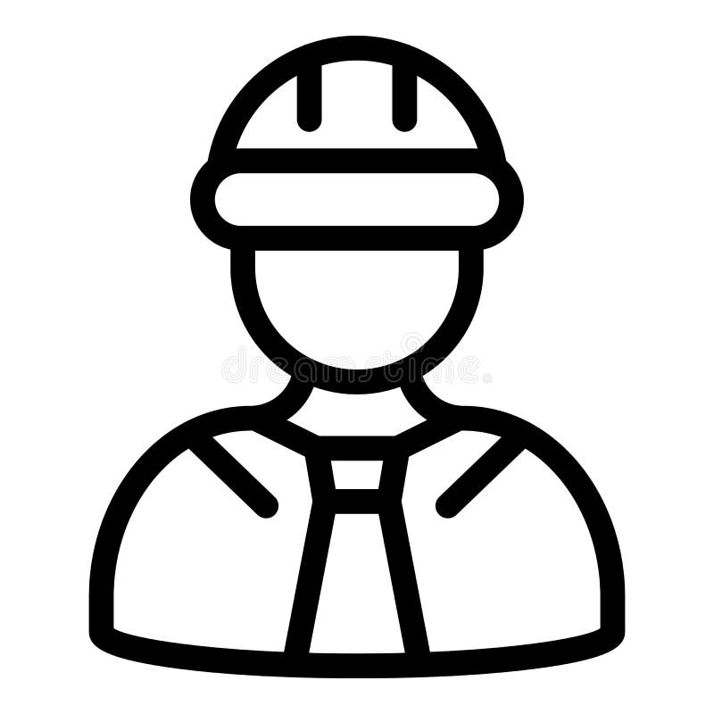 Engineer Icon, Outline Style Stock Vector - Illustration of male ...
