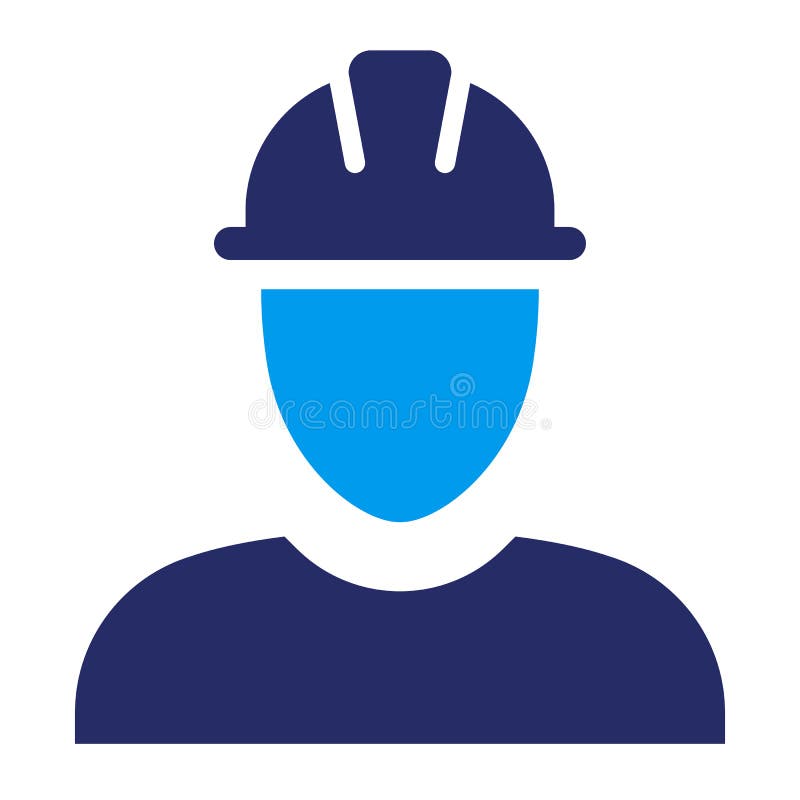 Engineer Icon with Safety Helmet Stock Vector - Illustration of symbol ...