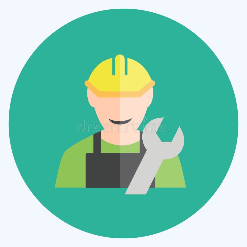 Engineer Icon in Trendy Flat Style Isolated on Soft Blue Background ...
