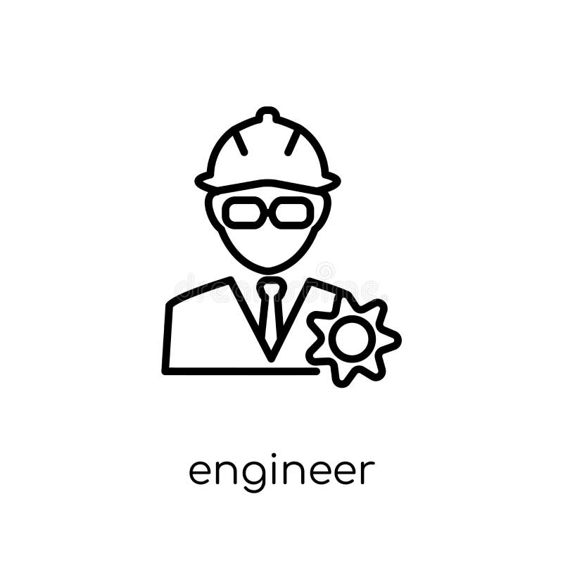 Engineer Icon. Trendy Modern Flat Linear Vector Engineer Icon on Stock ...