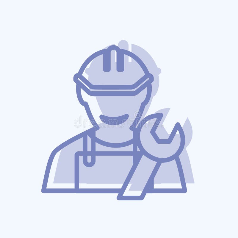 Engineer Icon in Trendy Two Tone Style Isolated on Soft Blue Background ...