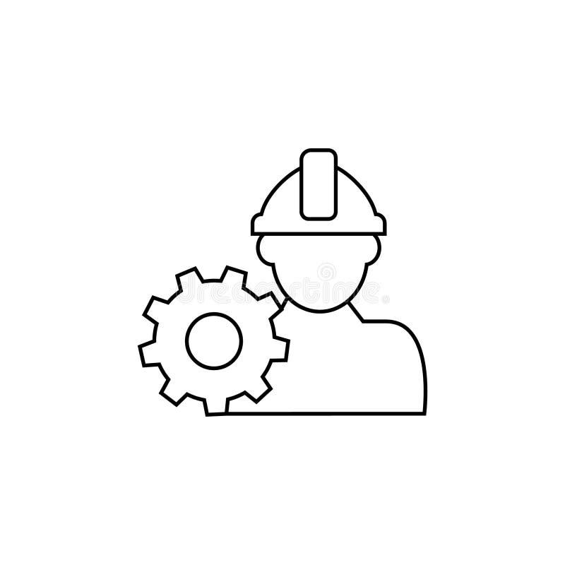 Engineer Icon Vector Set. Builder Illustration Sign Collection ...