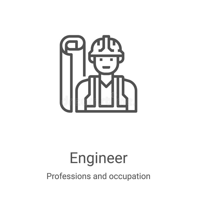 Engineer Icon Vector From Profession Avatar Collection Thin Line Engineer Outline Icon Vector