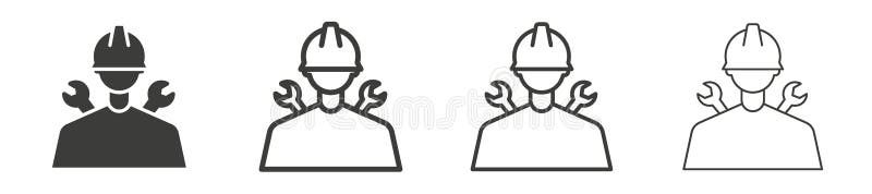 Engineer Icon Vector Set on White Background Stock Vector ...