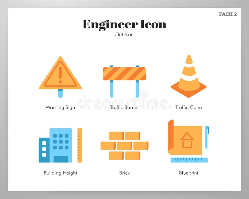 Engineer icons flat pack stock vector. Illustration of drafting - 147688894