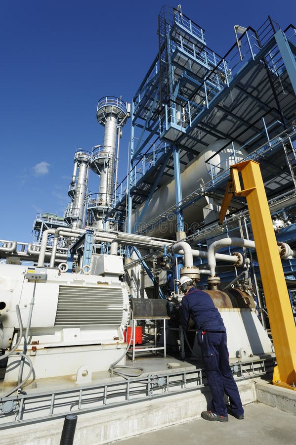 Working with Oil and Gas Refinery Stock Image - Image of refinery ...