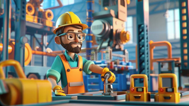 An Engineer is Inspecting Blueprints at a Contemporary Industrial ...