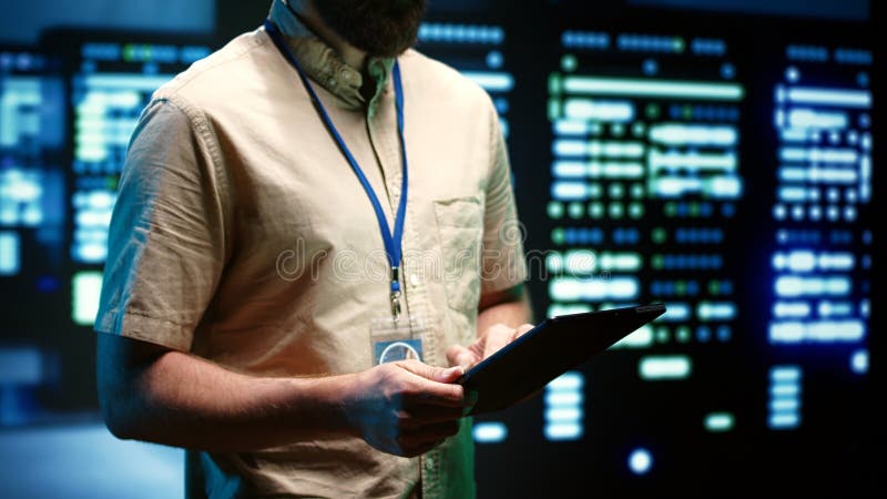 Engineer Inspecting Server Racks Stock Photo - Image of technician ...