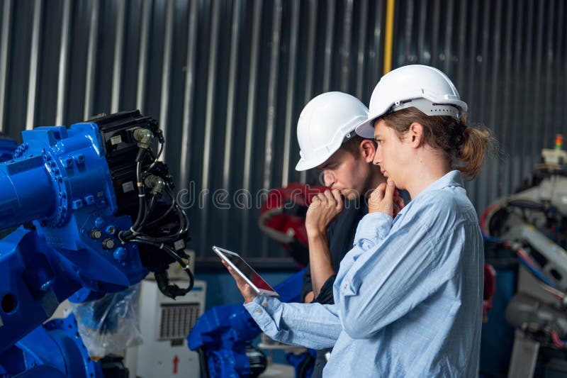 Engineer Inspection Control a Robot Arm Welding Machine with a Remote ...