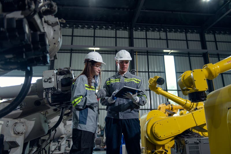 Engineer Inspection Control a Robot Arm Welding Machine with a Remote ...