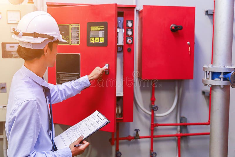 Engineer Inspection Industrial Fire Control System Stock Image - Image ...