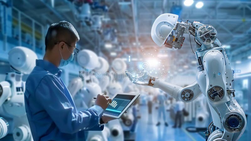 Engineer Inspection Robot Arms Technology Intelligence and Innovation Stock Illustration ...