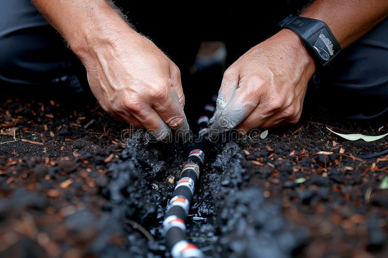 Engineer Inspects Large Water Pipe Installation for Quality and ...