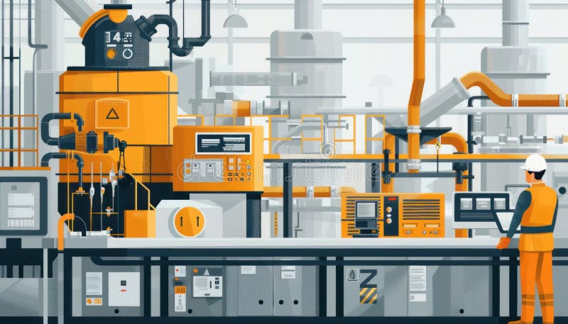 An Engineer Inspects and Maintains a Complex Machine Stock Photo ...