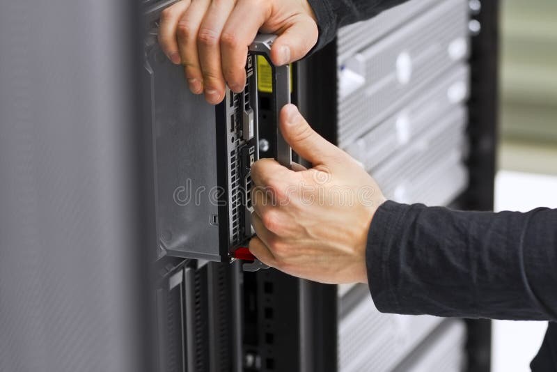 Install Network Router in Datacenter Stock Image - Image of network ...