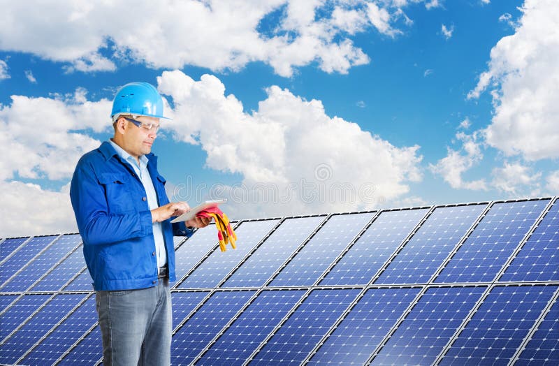 Engineer Installing Solar Panels Stock Photo - Image of industry ...
