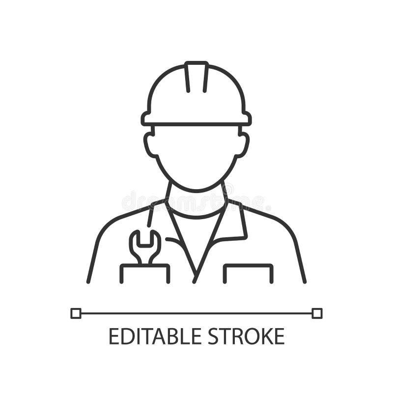 Engineer Linear Icon. Modern Outline Engineer Logo Concept on Wh Stock ...