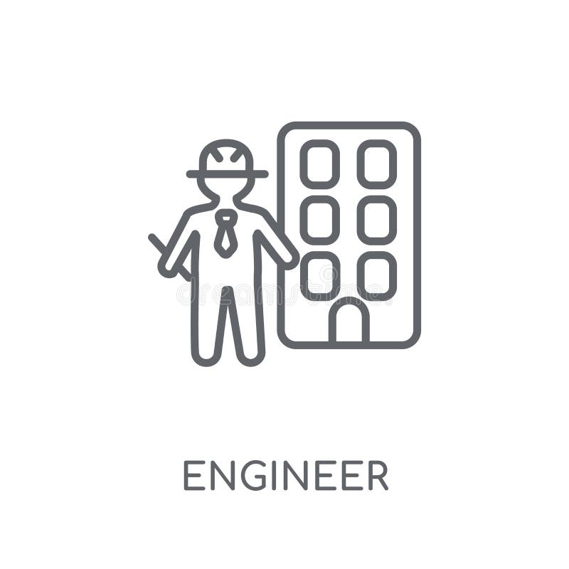 Engineer Linear Icon. Modern Outline Engineer Logo Concept on Wh Stock ...