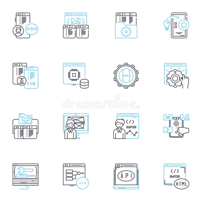 Engineer Linear Icons Set. Innovation, Precision, Design, Problem ...
