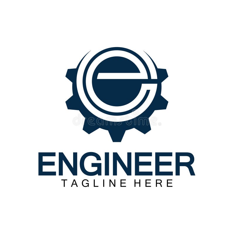 Engineer Logo Design, Letter E Gear Logo, Engineer Logo with Letter E ...