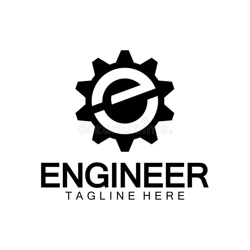 Engineer Logo Design, Letter E Gear Logo, Engineer Logo with Letter E ...