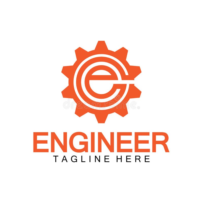 Engineer Logo Design, Letter E Gear Logo, Engineer Logo with Letter E ...