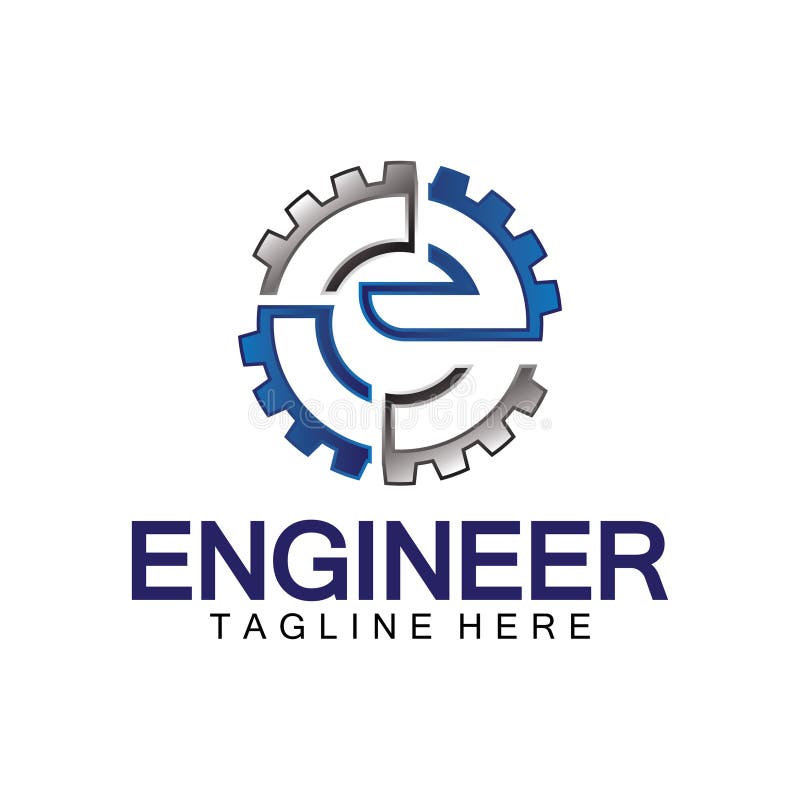 Engineer Logo Design, Letter E Gear Logo, Engineer Logo with Letter E ...