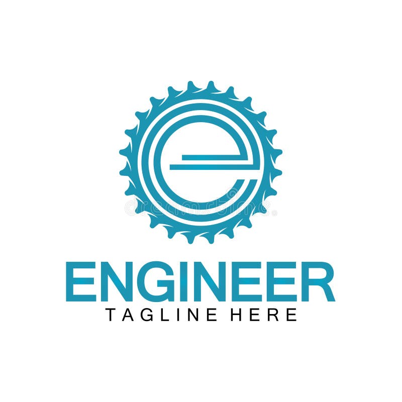 Engineer Logo Design, Letter E Gear Logo, Engineer Logo with Letter E ...
