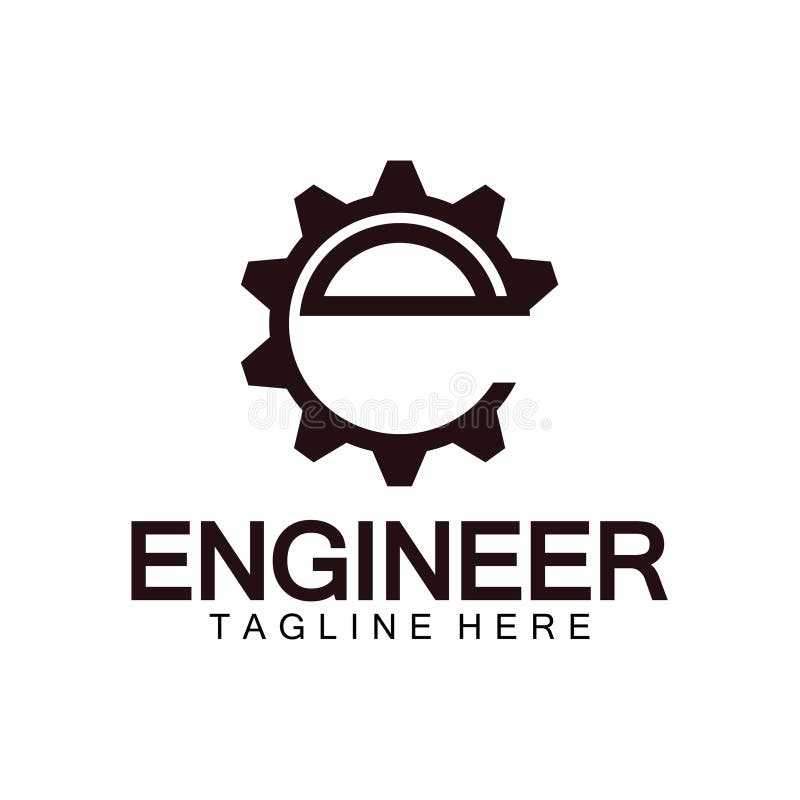 Engineer Logo Design, Letter E Gear Logo, Engineer Logo with Letter E ...