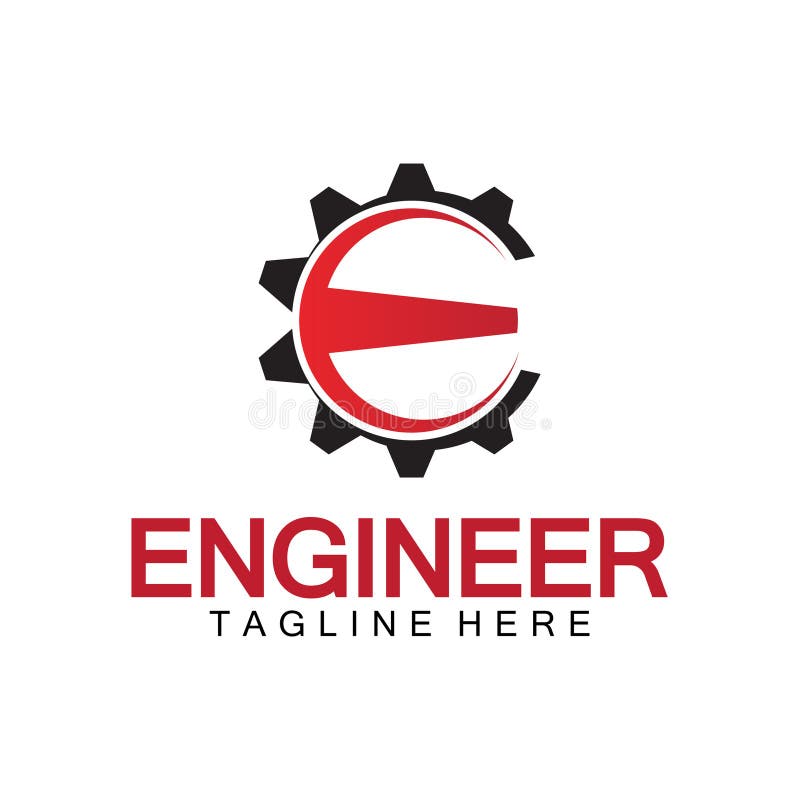 Engineer Logo Design, Letter E Gear Logo, Engineer Logo with Letter E ...