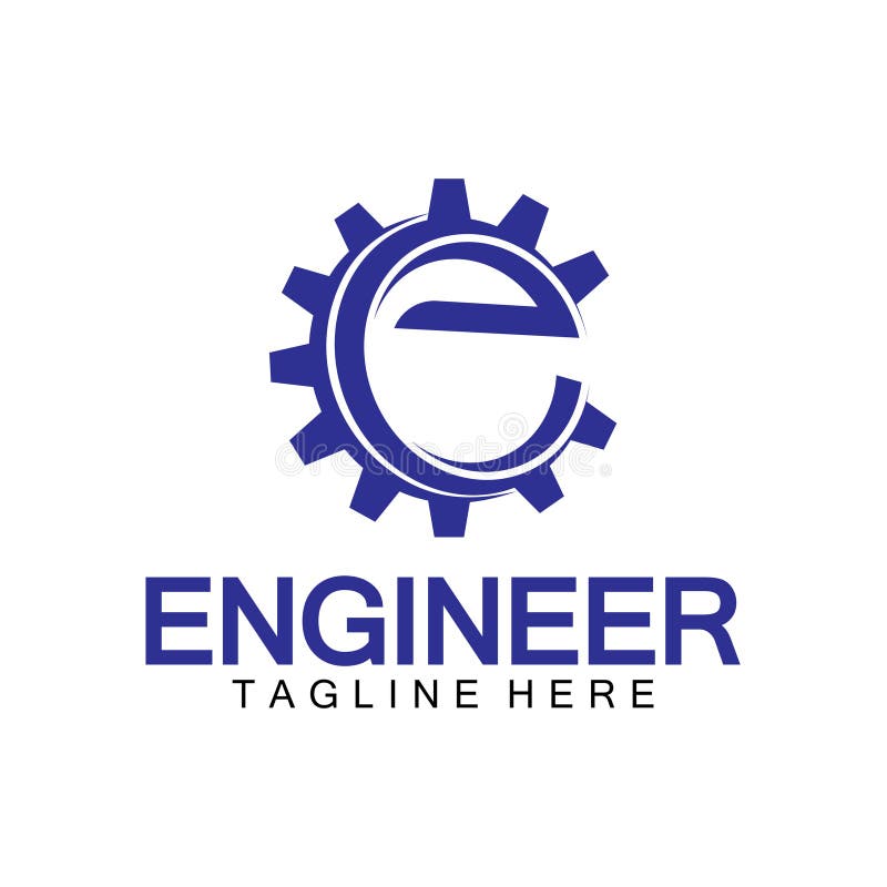 Engineer Logo Design, Letter E Gear Logo, Engineer Logo with Letter E ...