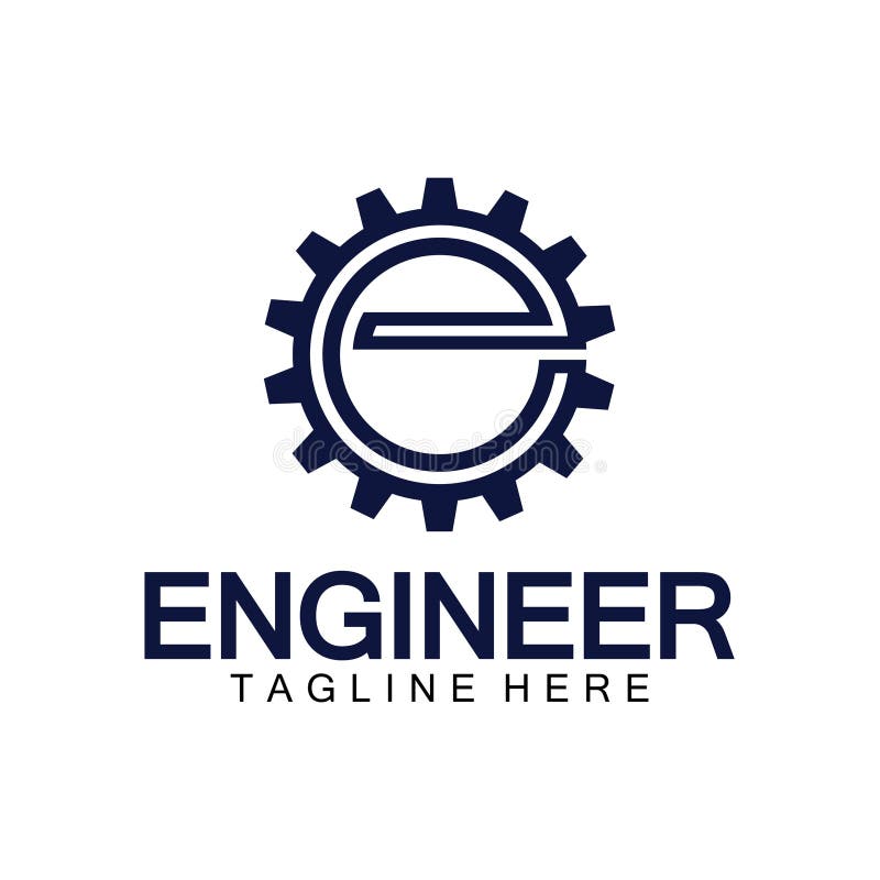 Engineer Logo Design, Letter E Gear Logo, Engineer Logo with Letter E ...