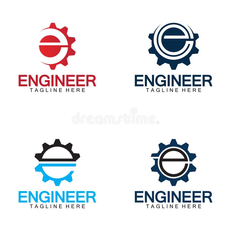 Engineer Logo Design, Letter E Gear Logo, Engineer Logo with Letter E ...