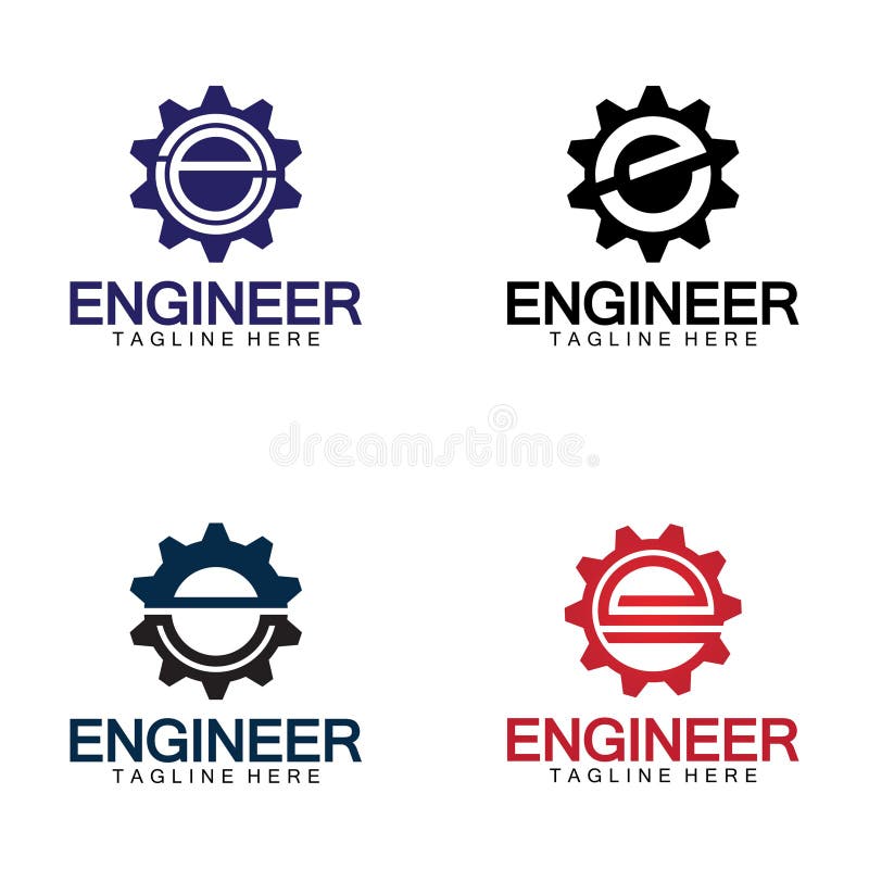 Engineer Logo Design, Letter E Gear Logo, Engineer Logo with Letter E ...