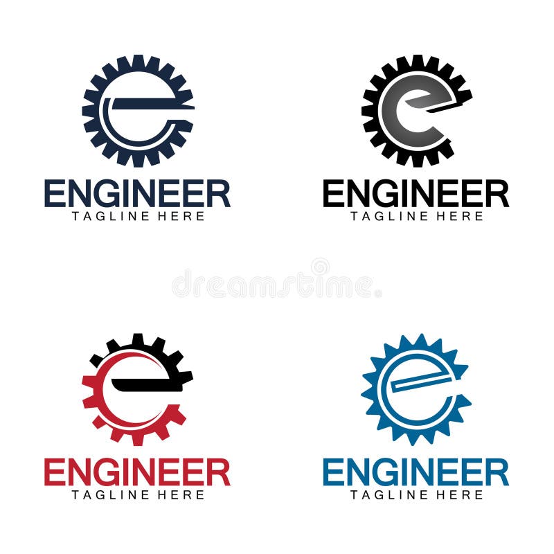 Engineer Logo Design, Letter E Gear Logo, Engineer Logo with Letter E ...