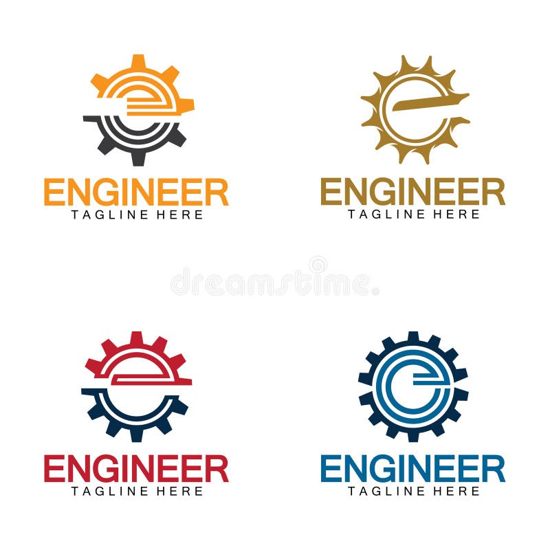 Engineer Logo Design, Letter E Gear Logo, Engineer Logo with Letter E ...