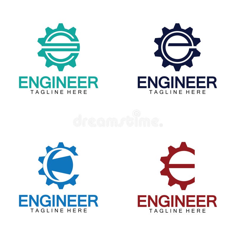 Engineer Logo Design, Letter E Gear Logo, Engineer Logo with Letter E ...