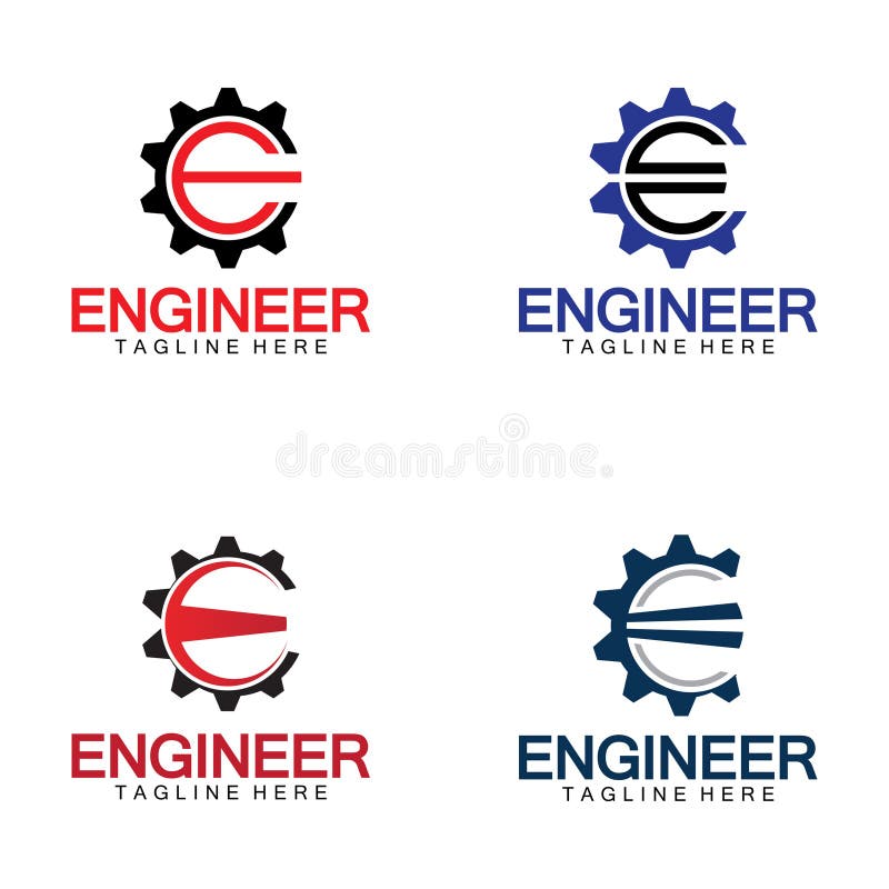 Engineer Logo Design, Letter E Gear Logo, Engineer Logo with Letter E ...