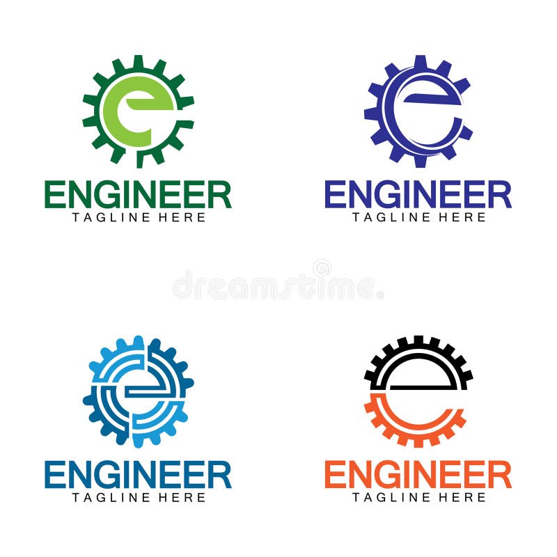 Engineer Logo Design, Letter E Gear Logo, Engineer Logo with Letter E ...