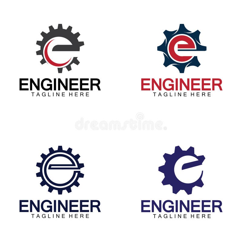 Engineer Logo Design, Letter E Gear Logo, Engineer Logo with Letter E ...
